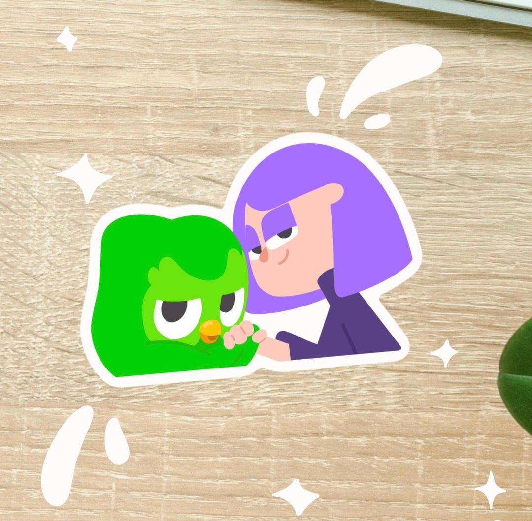 Duolingo and Lily Sticker / Duolingo Vinyl Sticker / Funny Gifts for ...