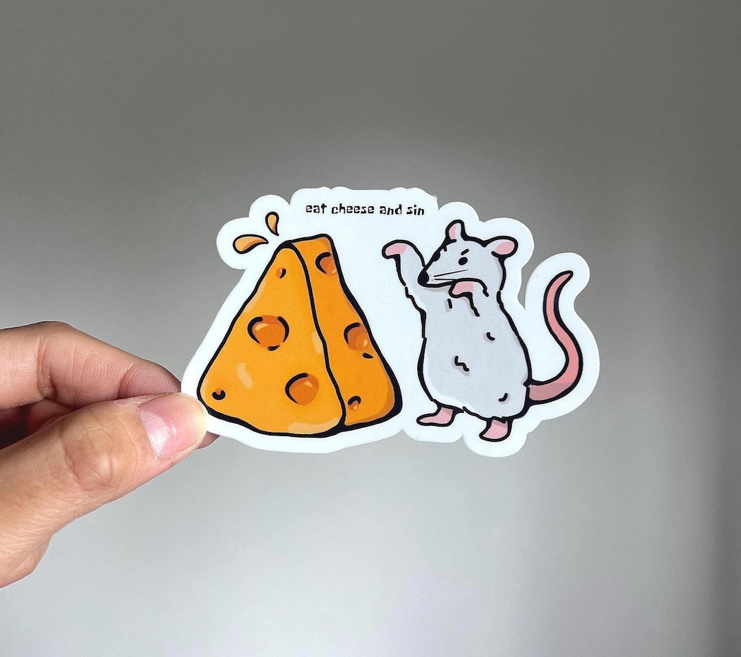 Eat Cheese and Sin Rat Sticker / Funny Rat Stickers / Chaotic Meme ...
