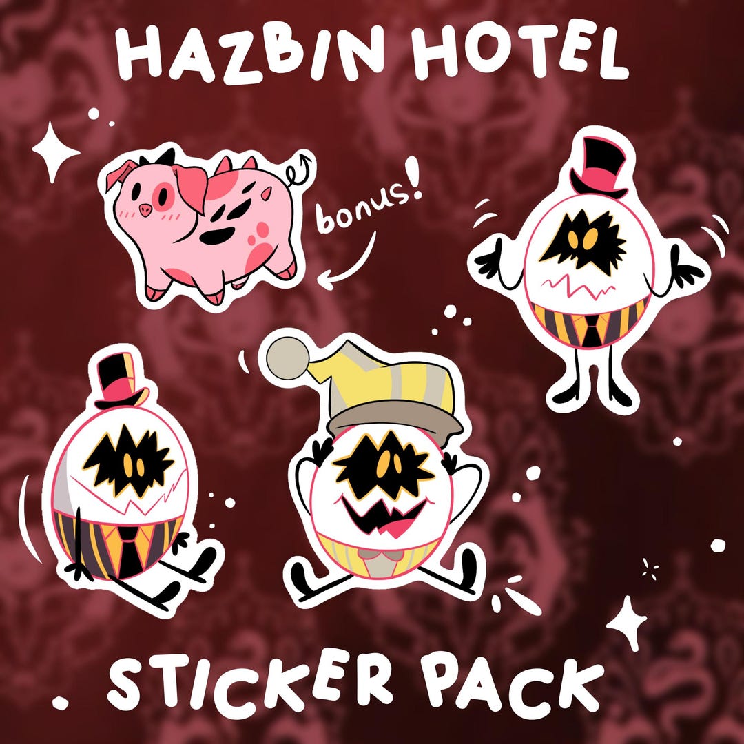 Egg Bois Sticker Pack — Hazbin Hotel Vinyl Stickers + Fat Nuggets - Etsy
