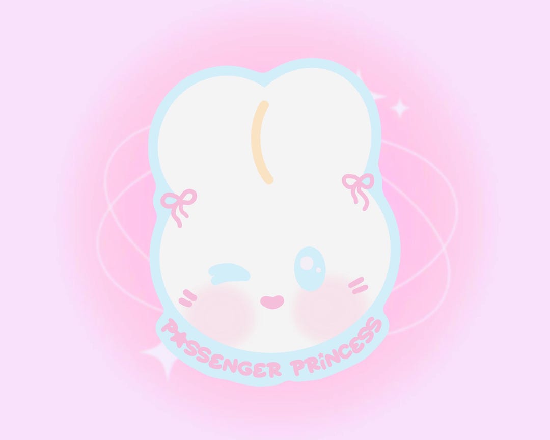 Passenger Princess Sticker / Cute Bunny Sticker / Meme Sticker / Kawaii ...