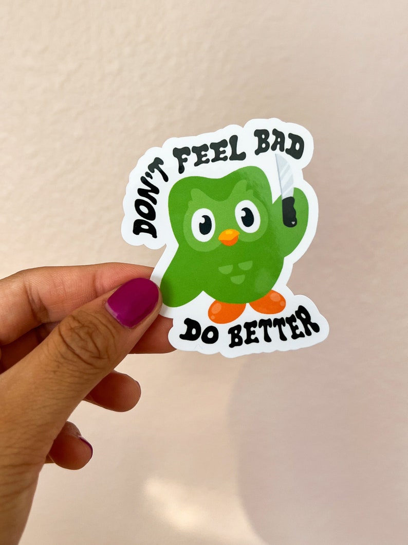 Duolingo Owl Sticker / Funny Gifts / Meme Sticker / Cute - Etsy