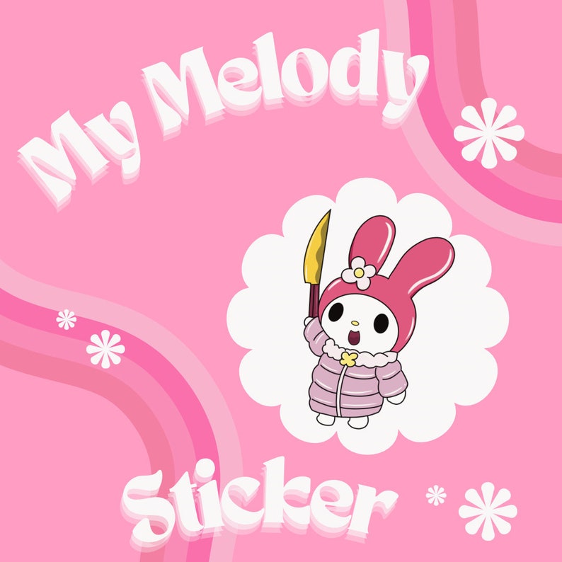 My Melody Sticker / My Melody Knife / Meme Sticker / Funny Sticker ...