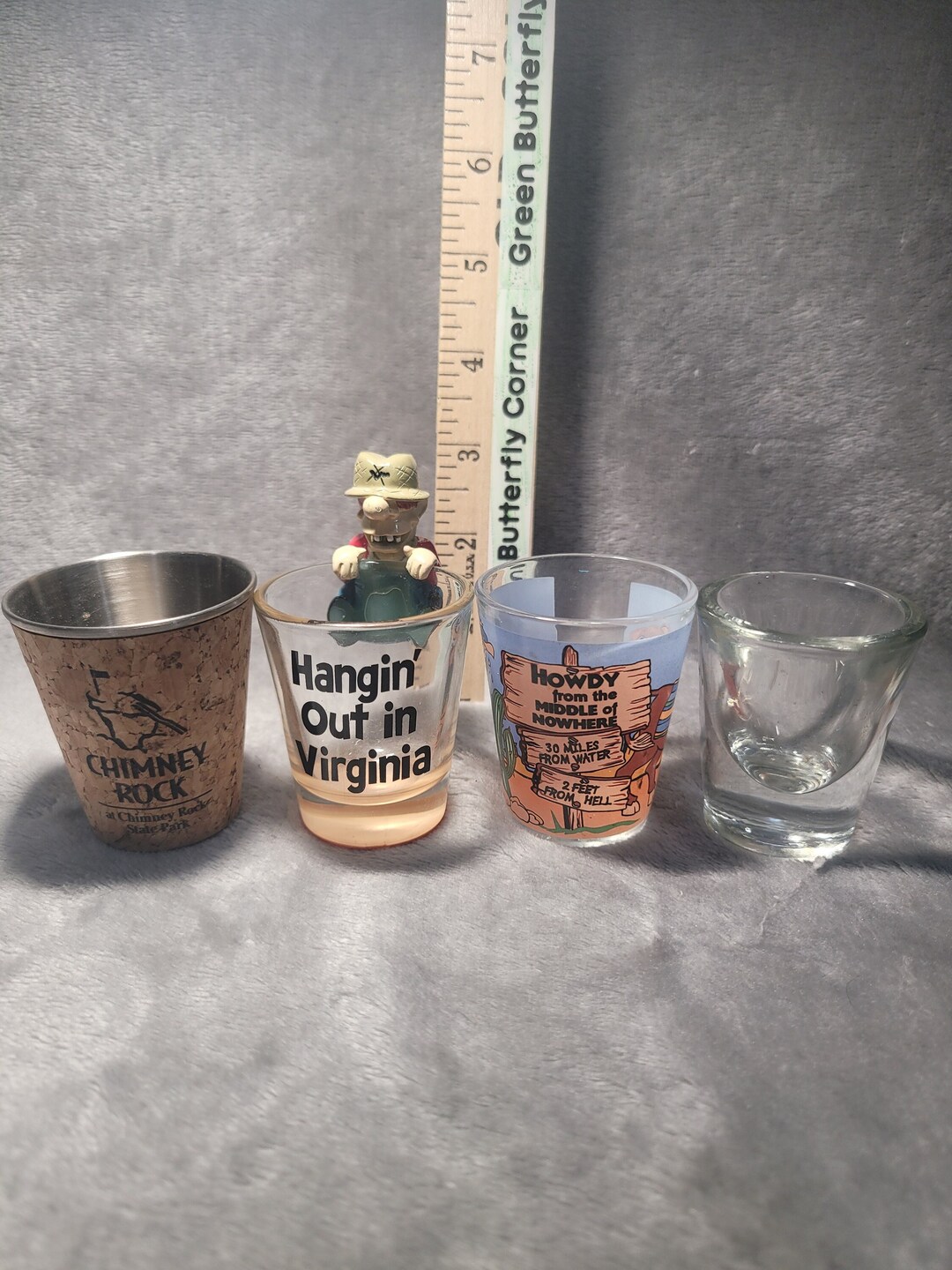 4 Souvenir Shot Glasses Virginia, South Carolina, Middle of Nowhere and ...