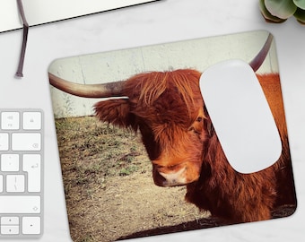 Highland Cow Sunflowers Bucket Computer Mousepad or Hot Pad 7 X 9 ...