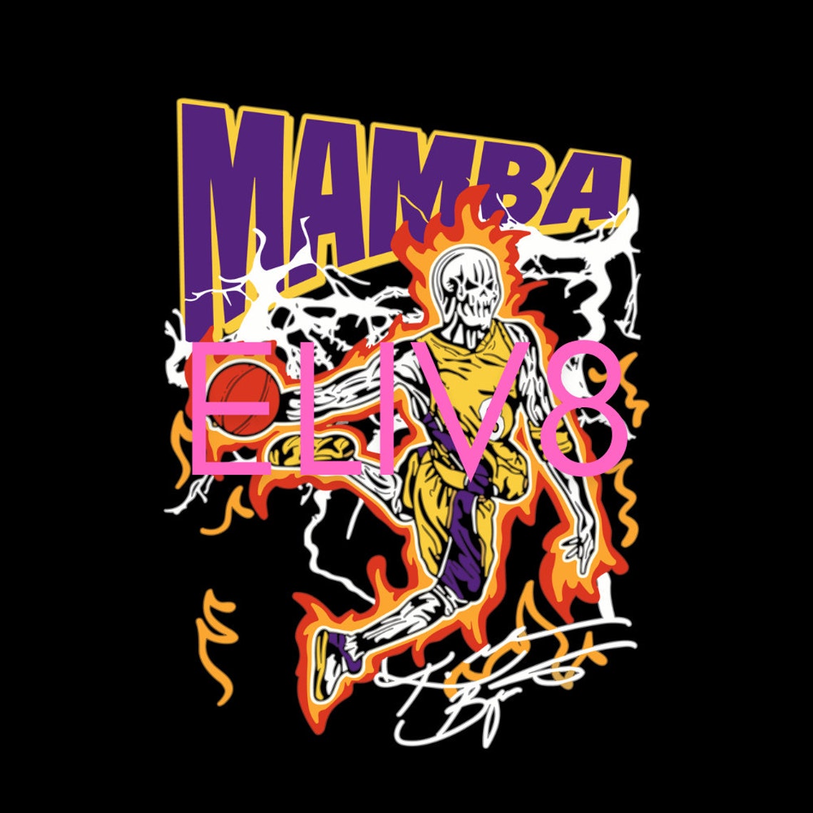 Mamba Lakers Skeleton Basketball SVG Graphic Fan Art Tribute - Etsy