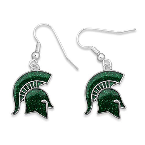 43345 Michigan State Glitter Logo Earrings - Etsy
