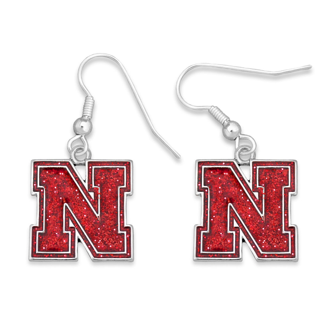 43345 Nebraska Cornhuskers Glitter Logo Earrings - Etsy