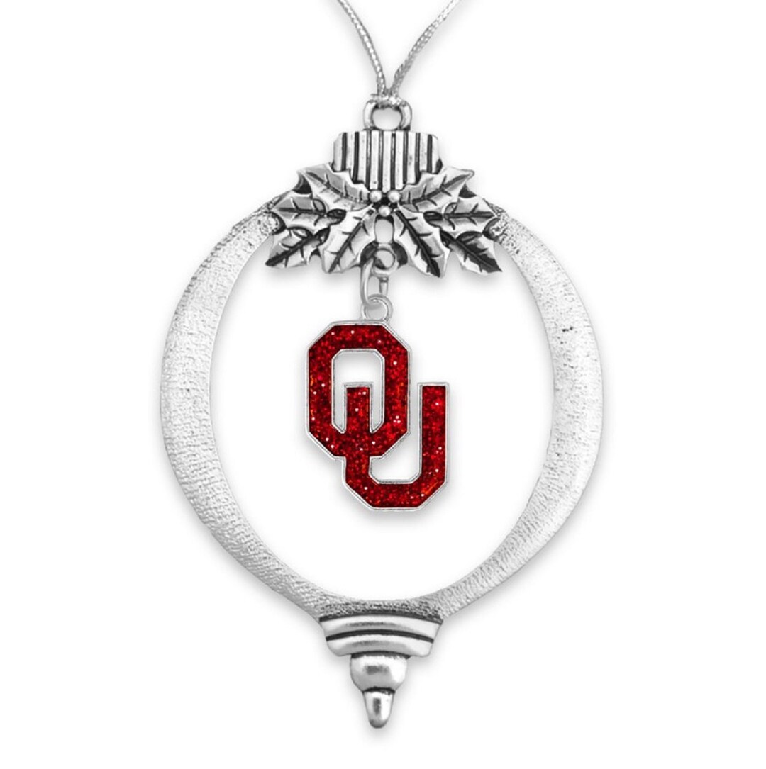 43439 Oklahoma University Sooners Glitter Logo Bulb Christmas Ornament ...