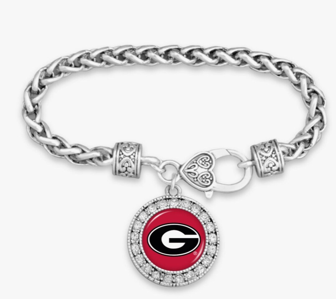 47754 Georgia Bulldogs Rhinestone Round Pendant Bracelet - Etsy
