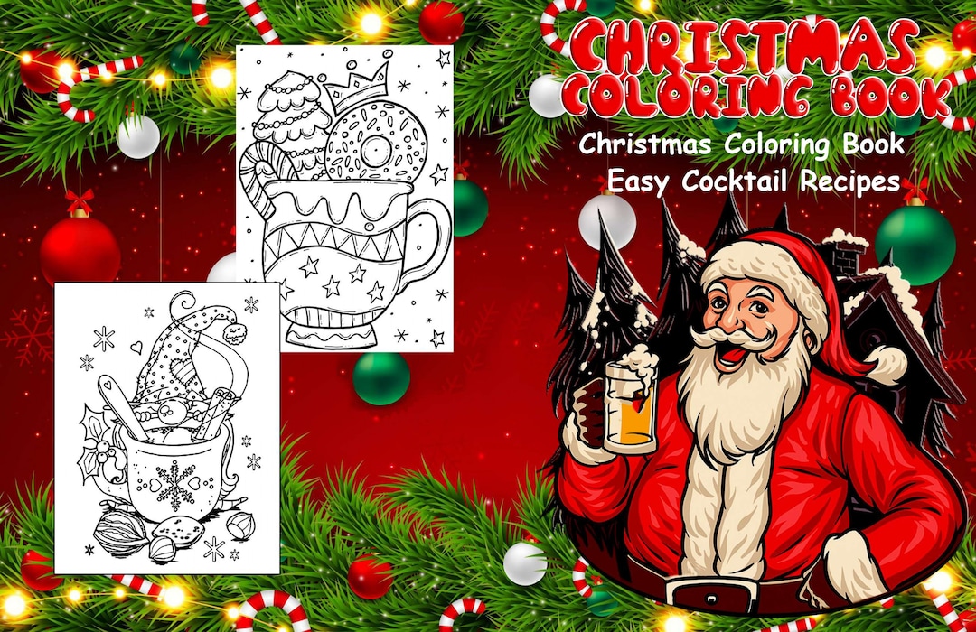 Easy Christmas Adult Coloring Book by Jade Summer Coloring - Etsy