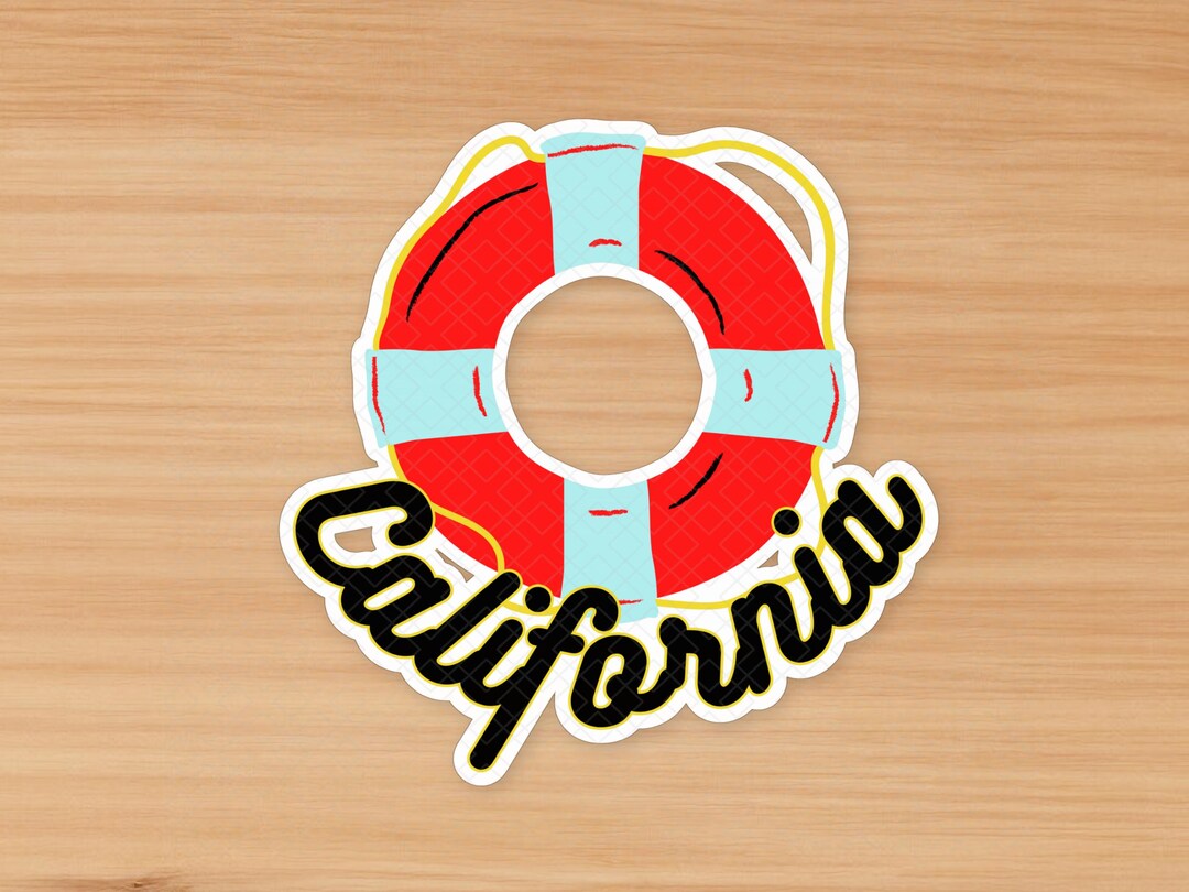 California Life Raft Indoor Outdoor Vinyl Sticker Border Options for ...