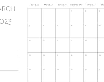 Digital March 2023 Calendar - Etsy
