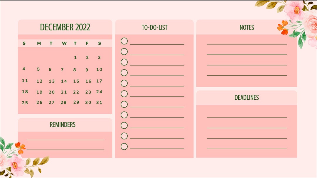December 2022 Digital Planner - Etsy