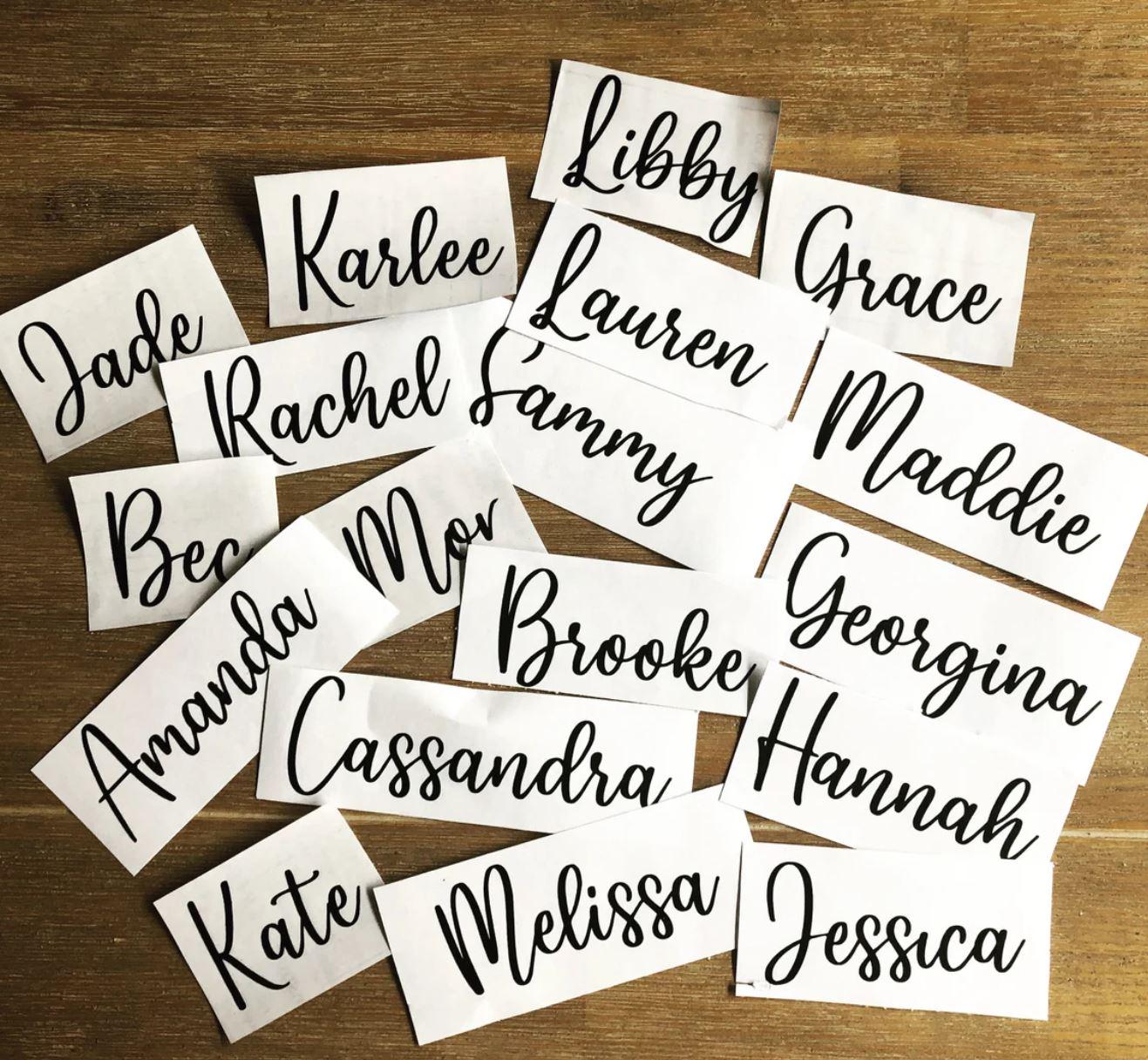 Custom Name Label | Vinyl Decal | Personalised Name Sticker | Vinyl ...