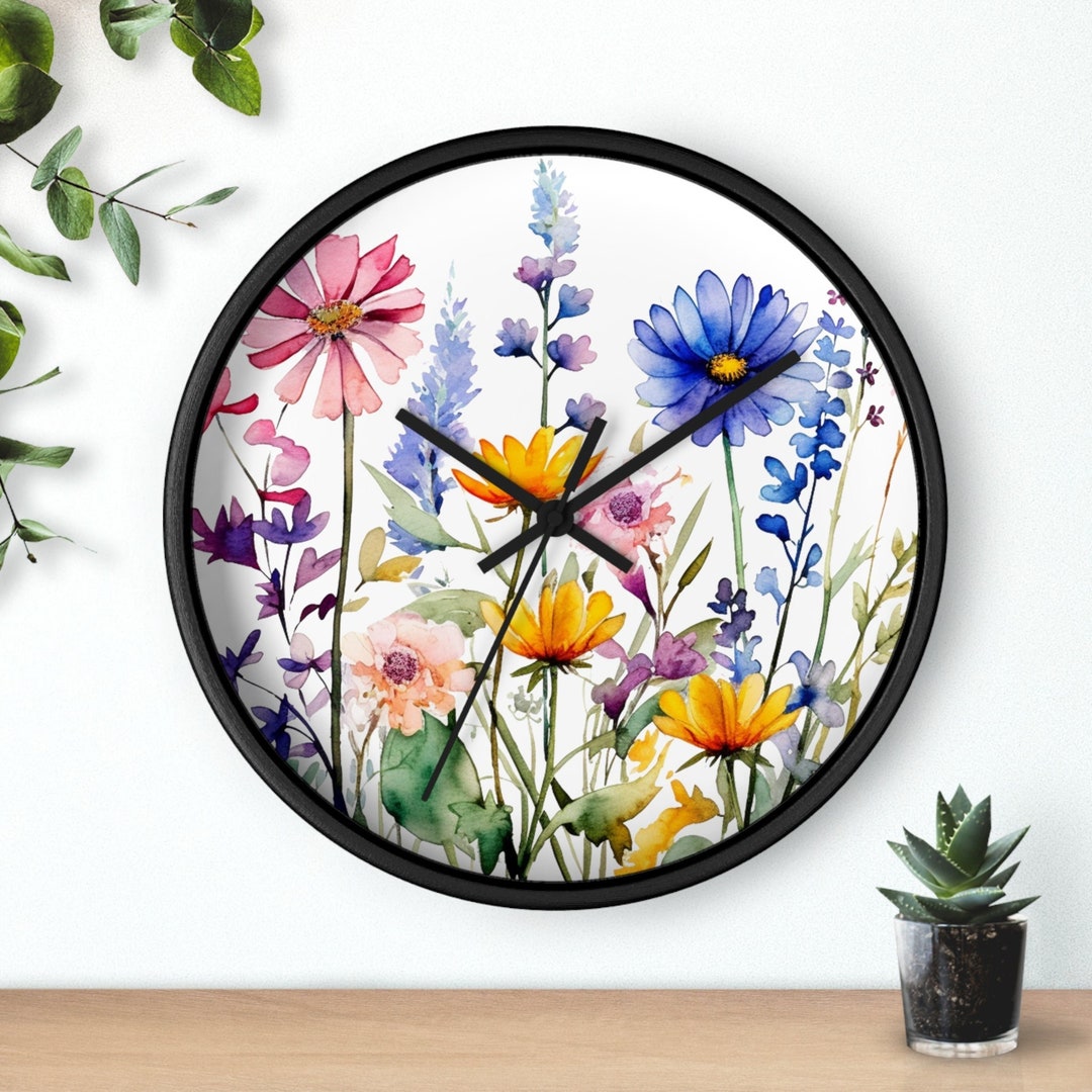 Flower Wall Clock,dried Flower Clock,flower Clock,pressed Flower Clock ...