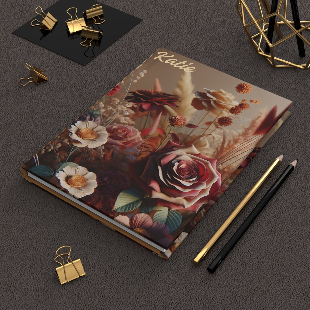 Wildflower Hardcover Personalized Journal, Customized Notebook for ...