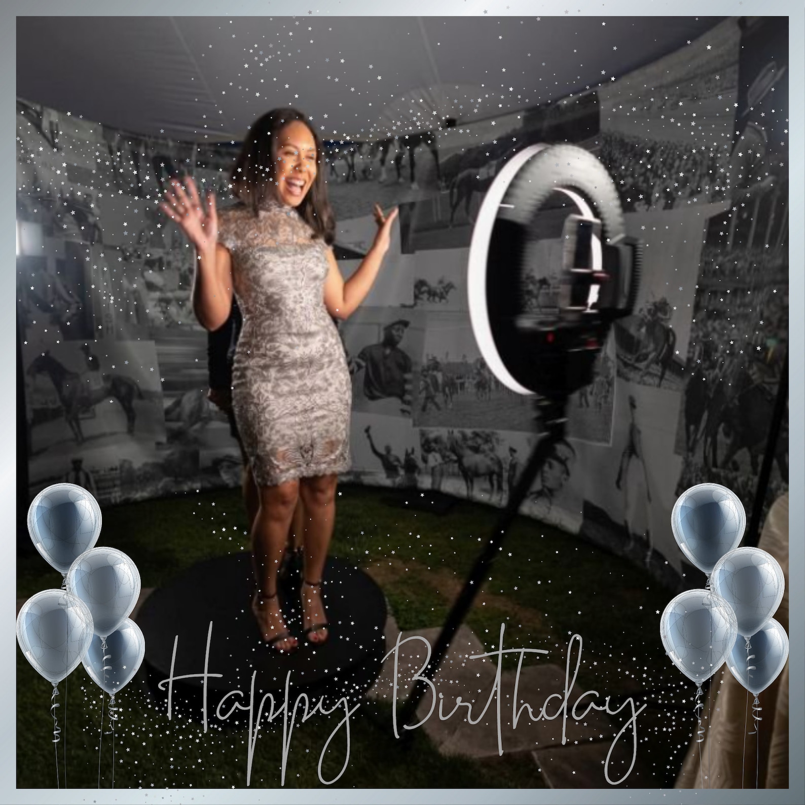 Modern 360 Booth Photo Template, Silver Birthday 360 Booth Overlay , 360 Photo Template, Gold ...