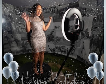 Gold Modern 360 Booth Photo Template, Gold Birthday 360 Booth Overlay ...