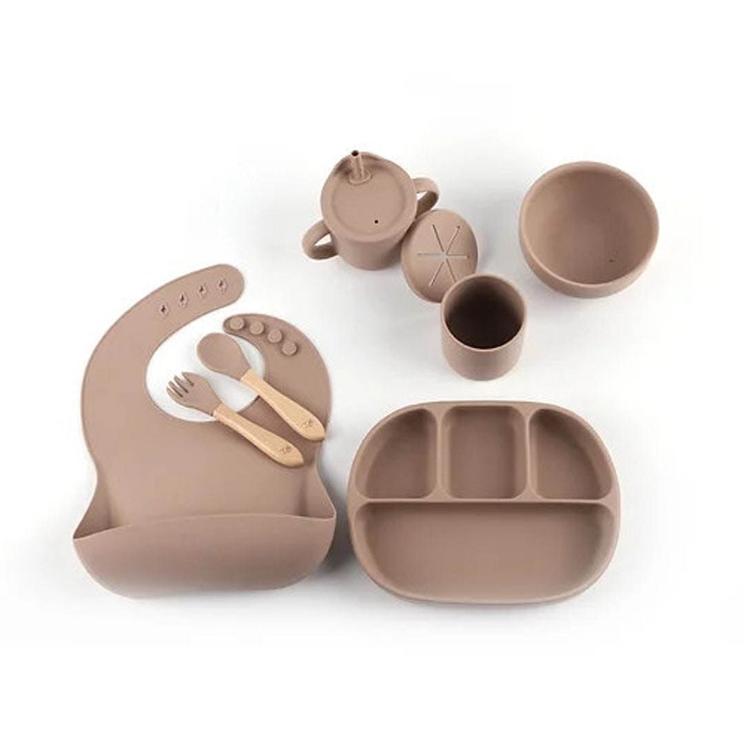Nummi Neutral Silicone Baby Feeding Set, Baby Food Set, Silicone Spoon ...