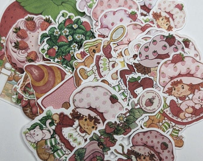Strawberry Girl Cardstock Die-cut Set (33 Pcs) | Cute Junk Journal ...