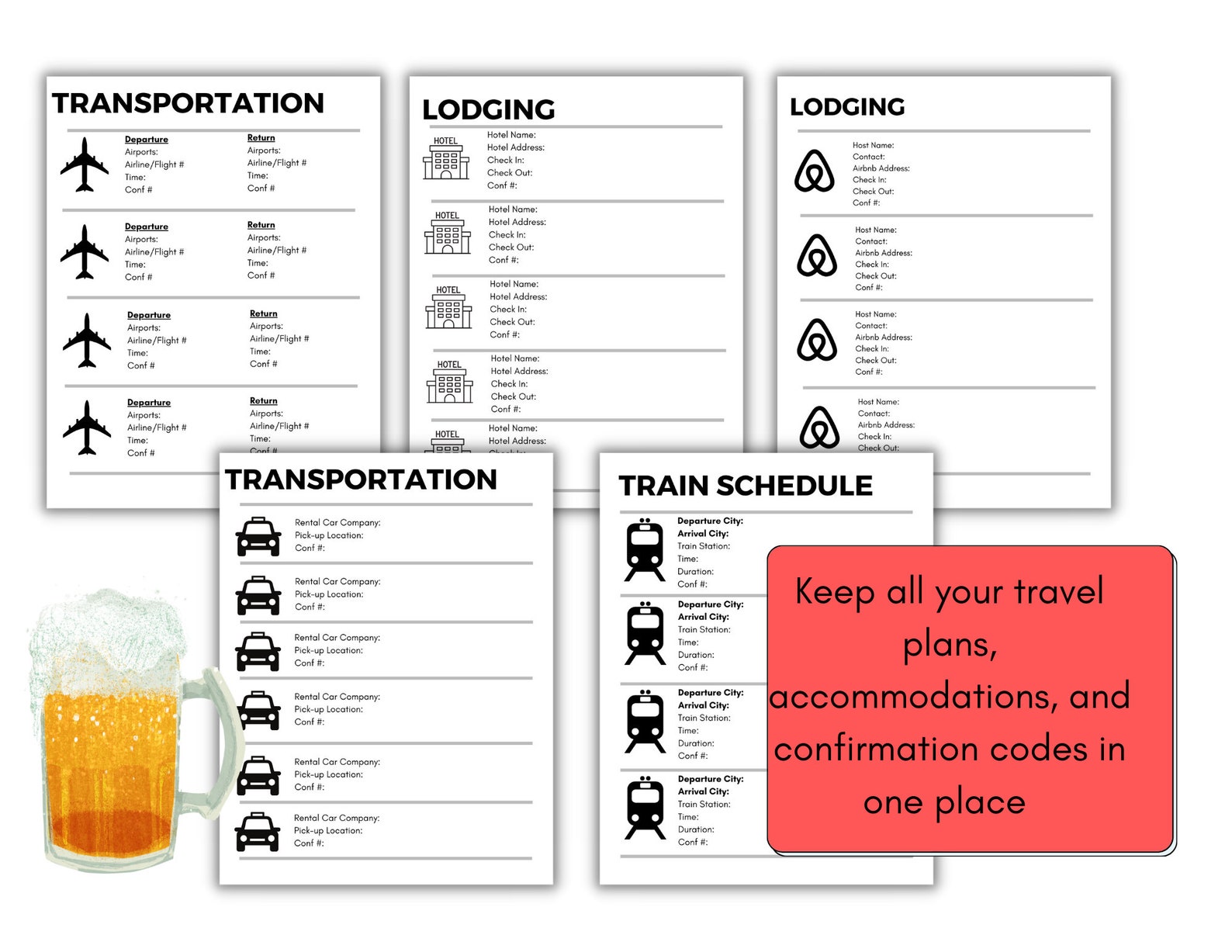 Printable Germany Travel Planner, Trip Planner, Printable Itinerary ...
