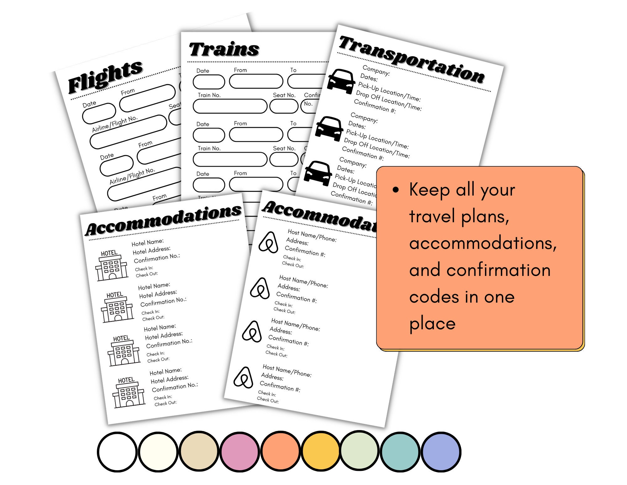 Printable Travel Planner, Trip Planner, Printable Itinerary Template ...