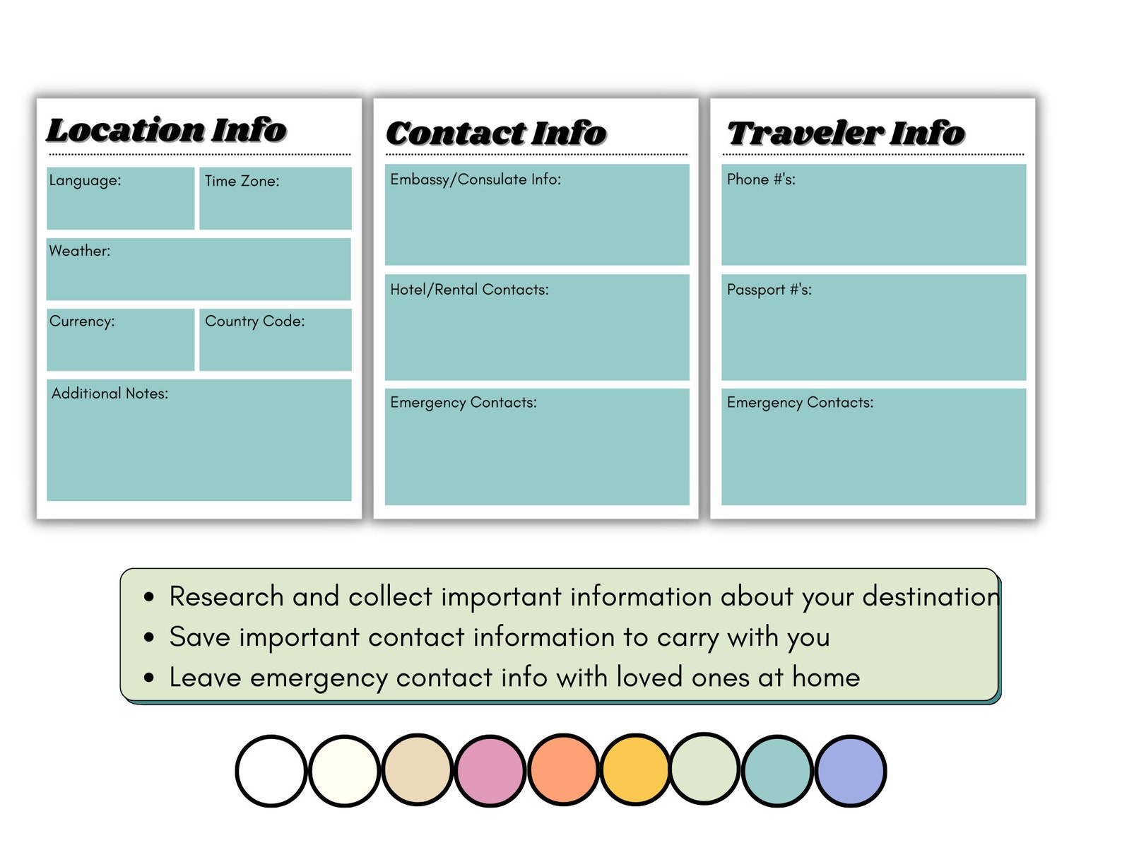 Printable Travel Planner, Trip Planner, Printable Itinerary Template ...