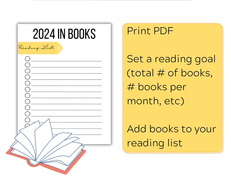 Printable Reading Goal Tracker, Reading Journal, PDF Goal Tracker ...
