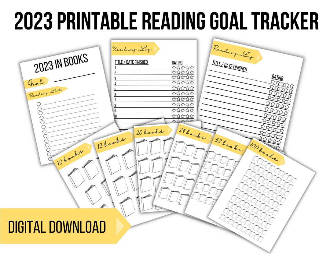 Printable Reading Goal Tracker Reading Journal PDF Goal - Etsy