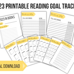 Printable Reading Goal Tracker Reading Journal PDF Goal - Etsy