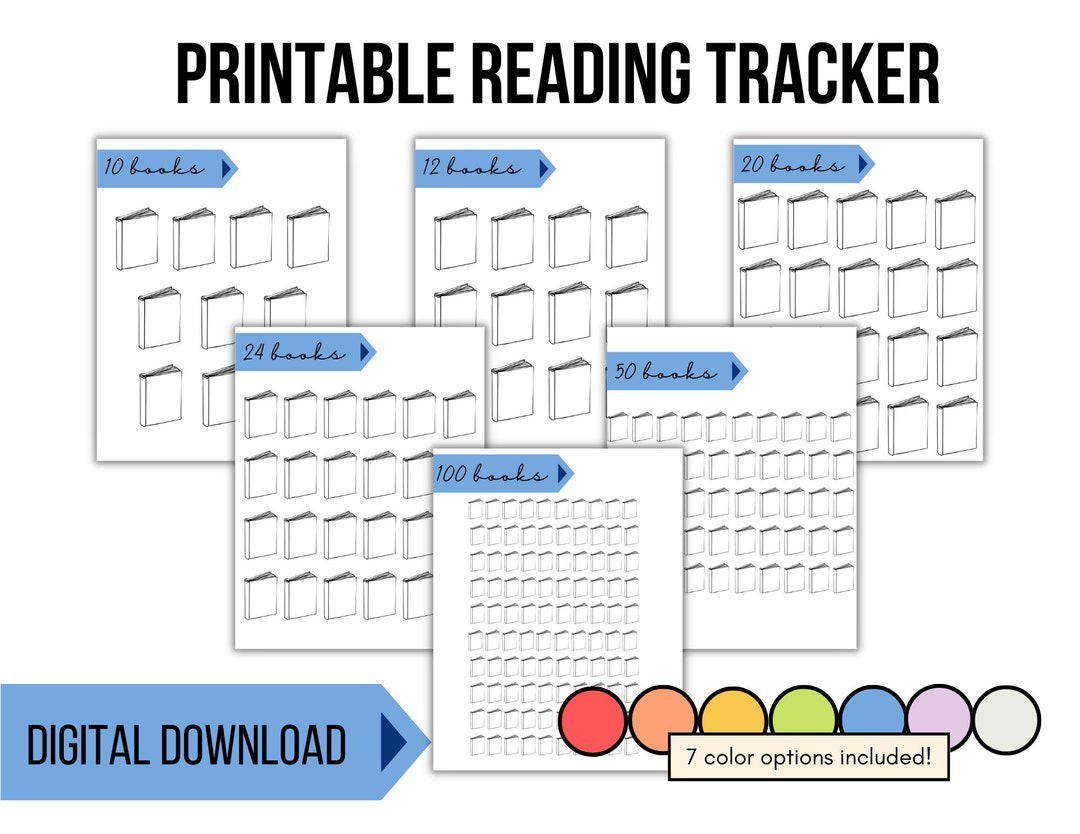 Printable Reading Goal Tracker, Reading Journal, PDF Goal Tracker ...