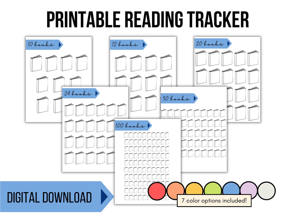 Printable Reading Goal Tracker, Reading Journal, PDF Goal Tracker ...
