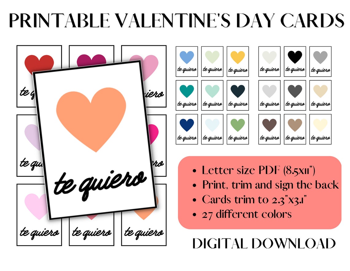 Printable Valentine's Day Cards, Printable Valentine, Minimalist ...