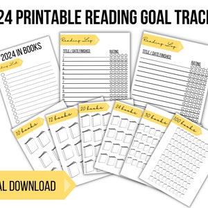 Printable Reading Goal Tracker, Reading Journal, PDF Goal Tracker ...
