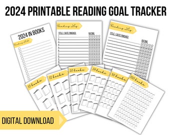 Printable Reading Goal Tracker, Reading Journal, PDF Goal Tracker ...