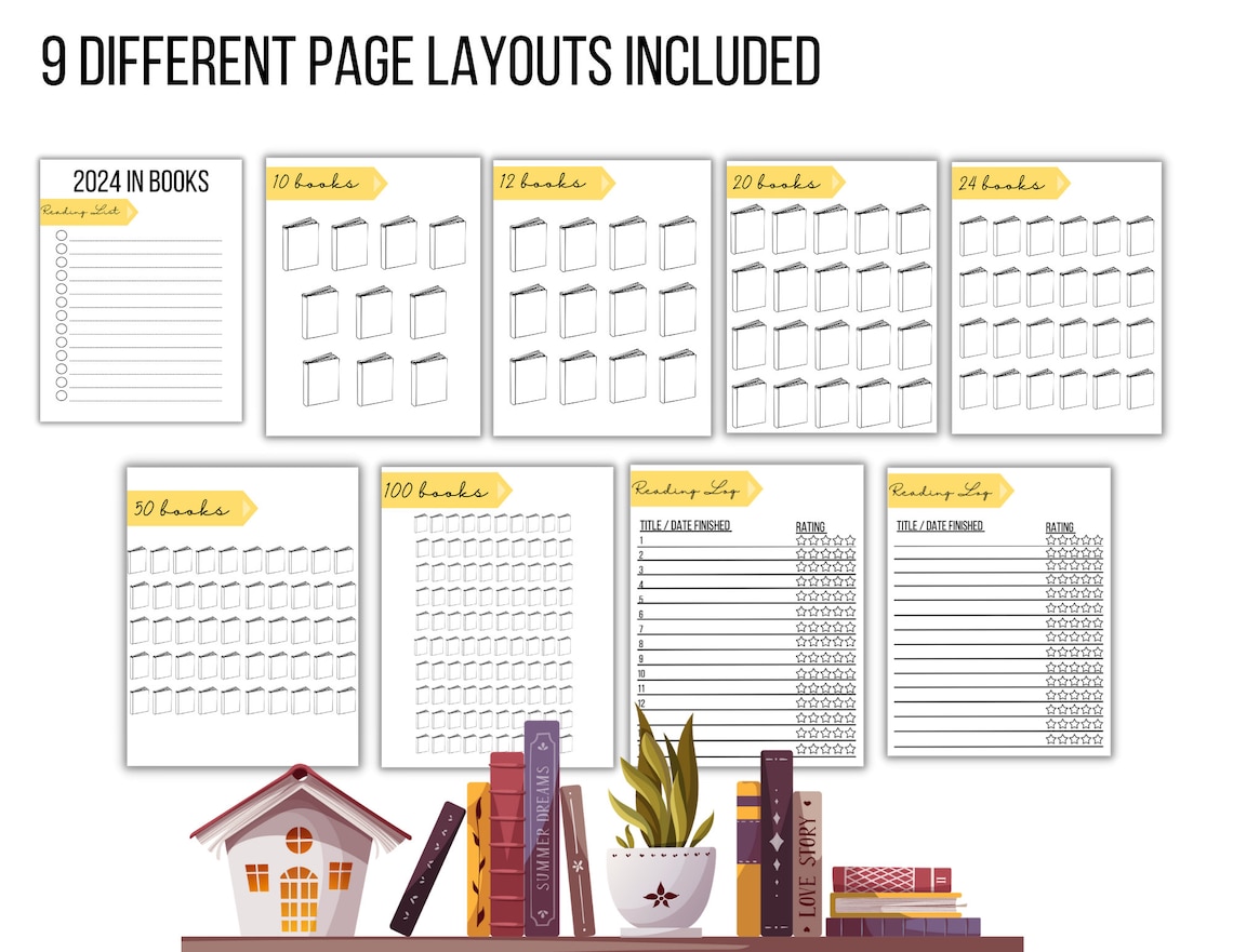 Printable Reading Goal Tracker, Reading Journal, PDF Goal Tracker ...