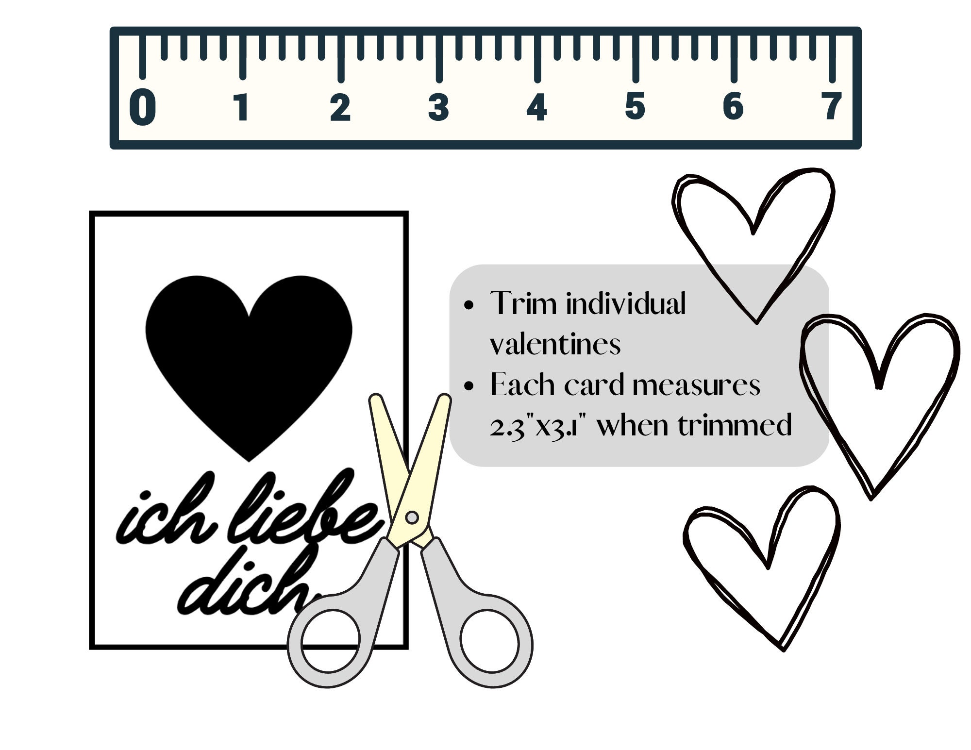 Printable Valentine's Day Cards, German Valentine, Minimalist Valentine ...