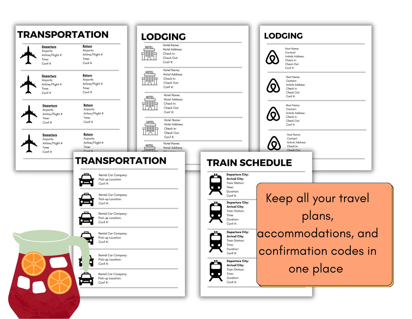 Printable Spain Travel Planner, Trip Planner, Printable Itinerary ...