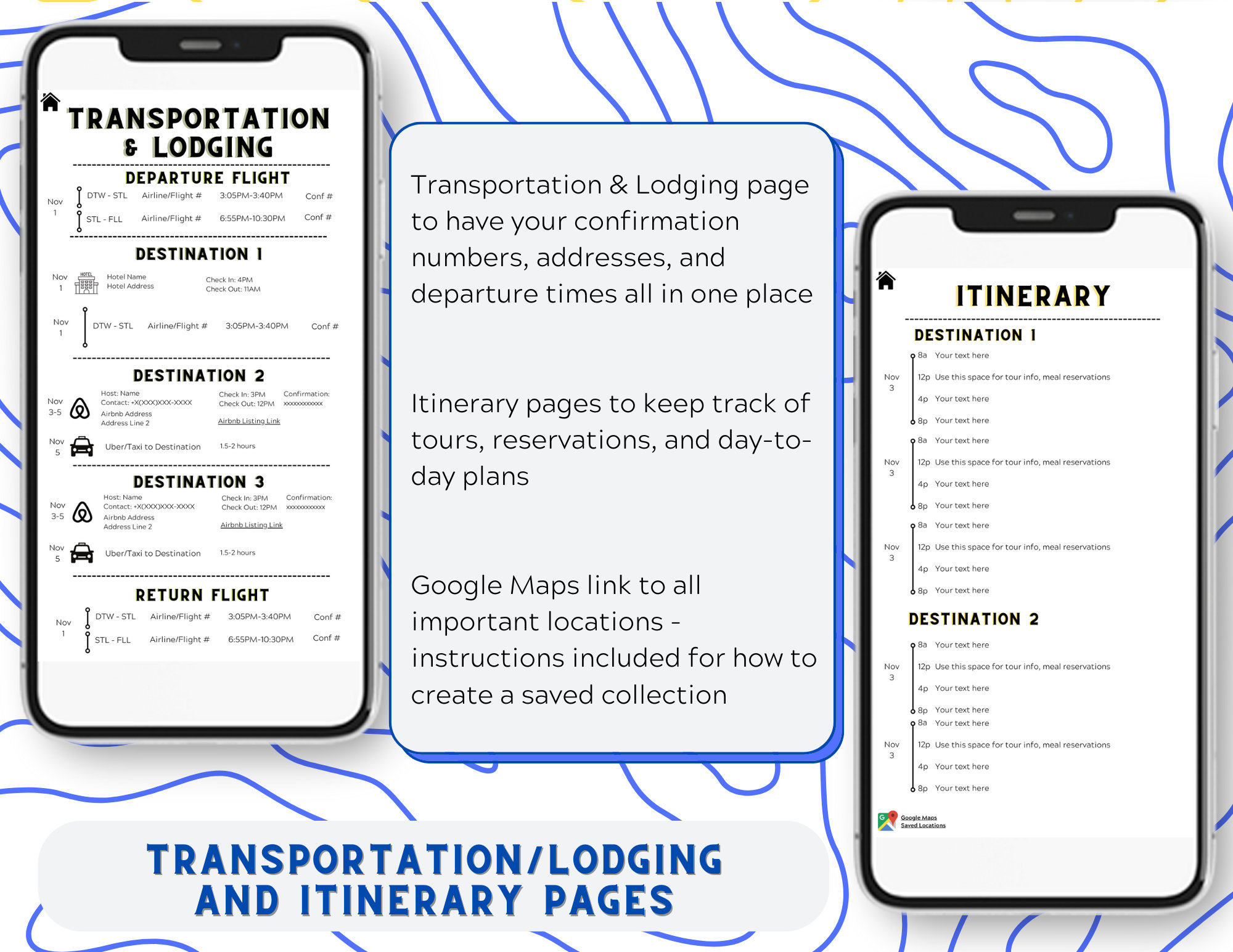 Mobile Travel Itinerary, Digital Itinerary, Editable Itinerary, Travel ...