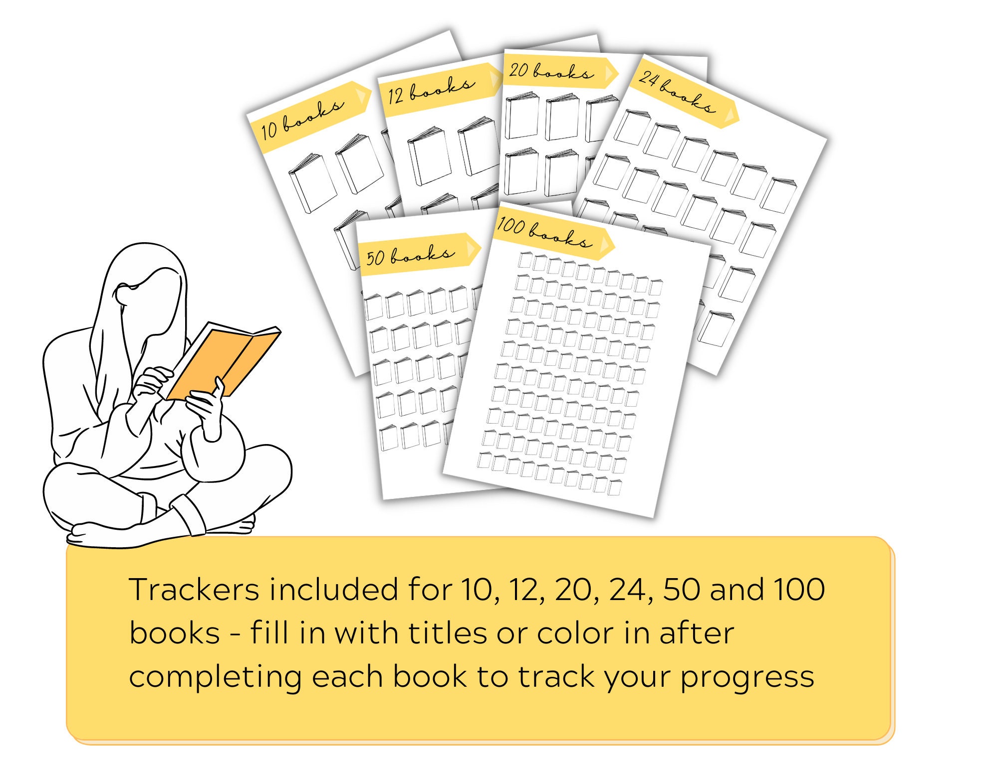 Printable Reading Goal Tracker, Reading Journal, PDF Goal Tracker ...