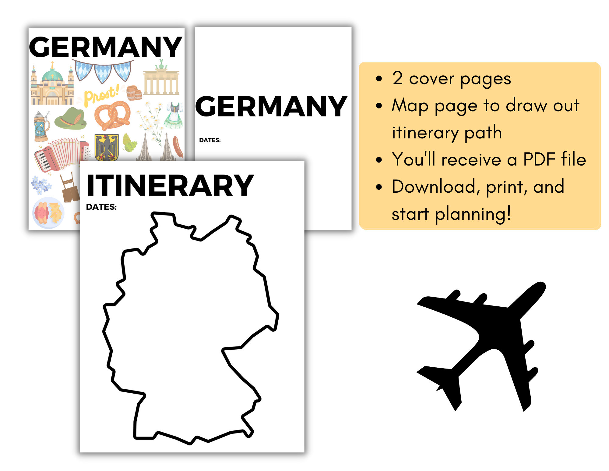 Printable Germany Travel Planner, Trip Planner, Printable Itinerary ...