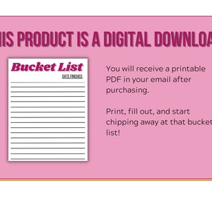 Printable Bucket List Template, PDF Bucket List Tracker, 2023 Goals ...