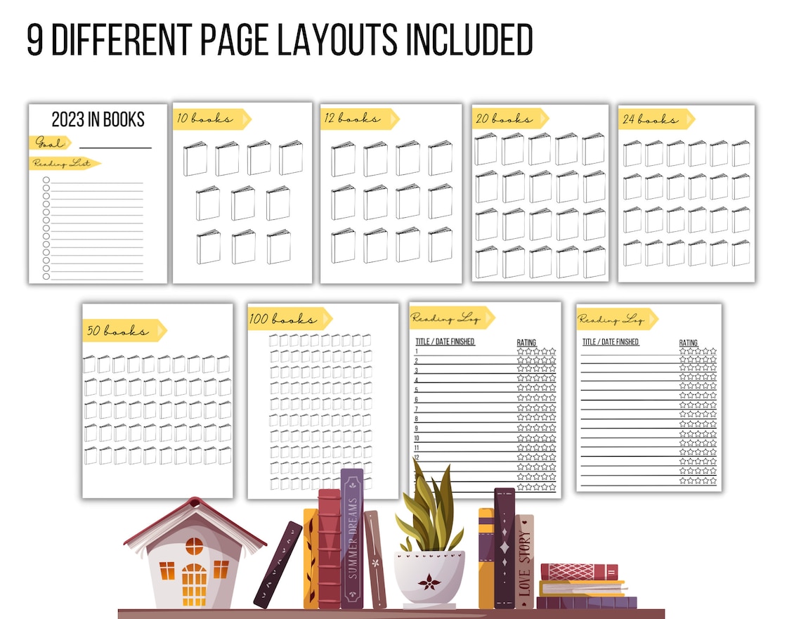 Printable Reading Goal Tracker Reading Journal PDF Goal - Etsy