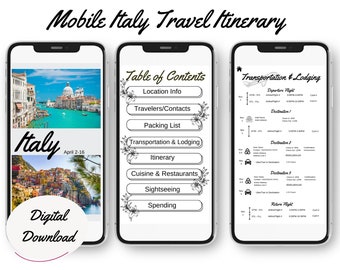 Mobile Travel Planner & Itinerary Italy - Etsy