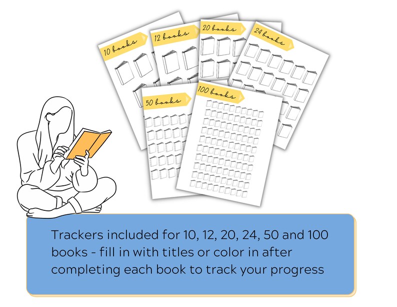 Printable Reading Goal Tracker, Reading Journal, PDF Goal Tracker ...