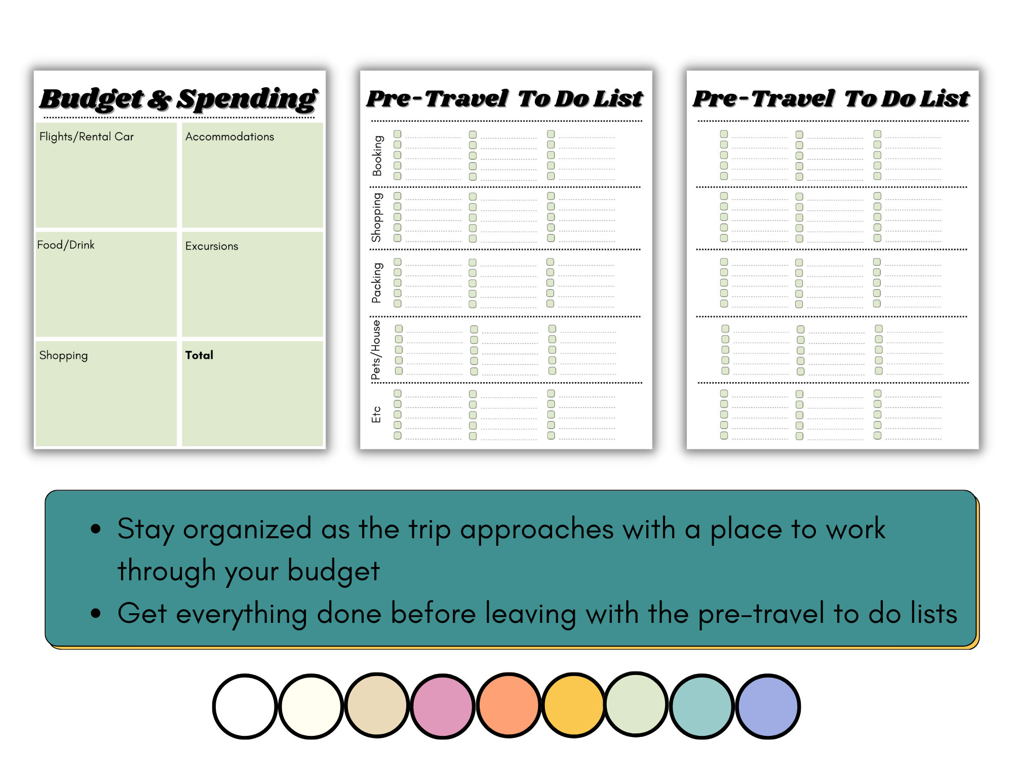 Printable Travel Planner, Trip Planner, Printable Itinerary Template ...