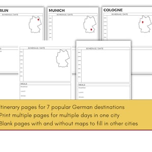 Printable Germany Travel Planner, Trip Planner, Printable Itinerary ...