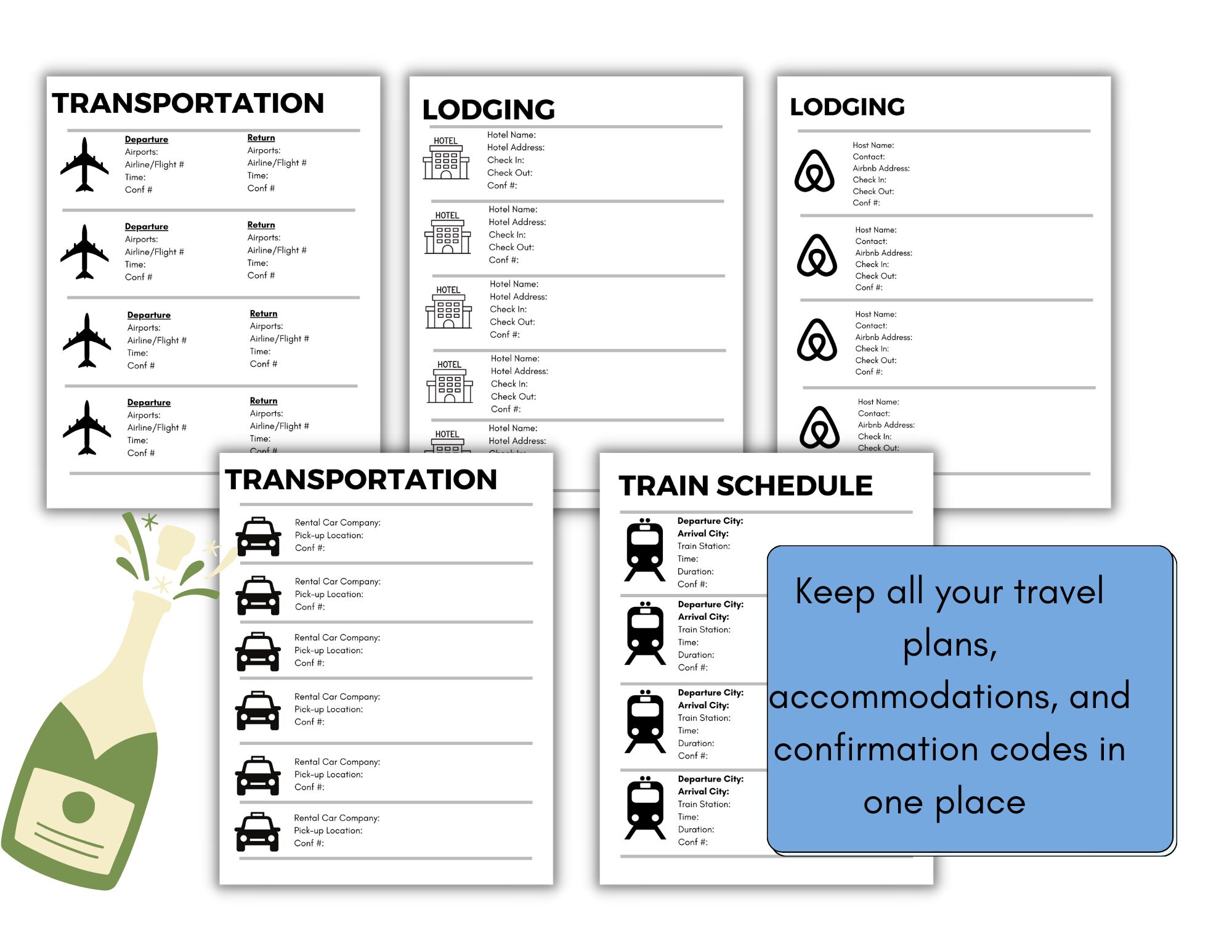 Printable France Travel Planner, Trip Planner, Printable Itinerary ...