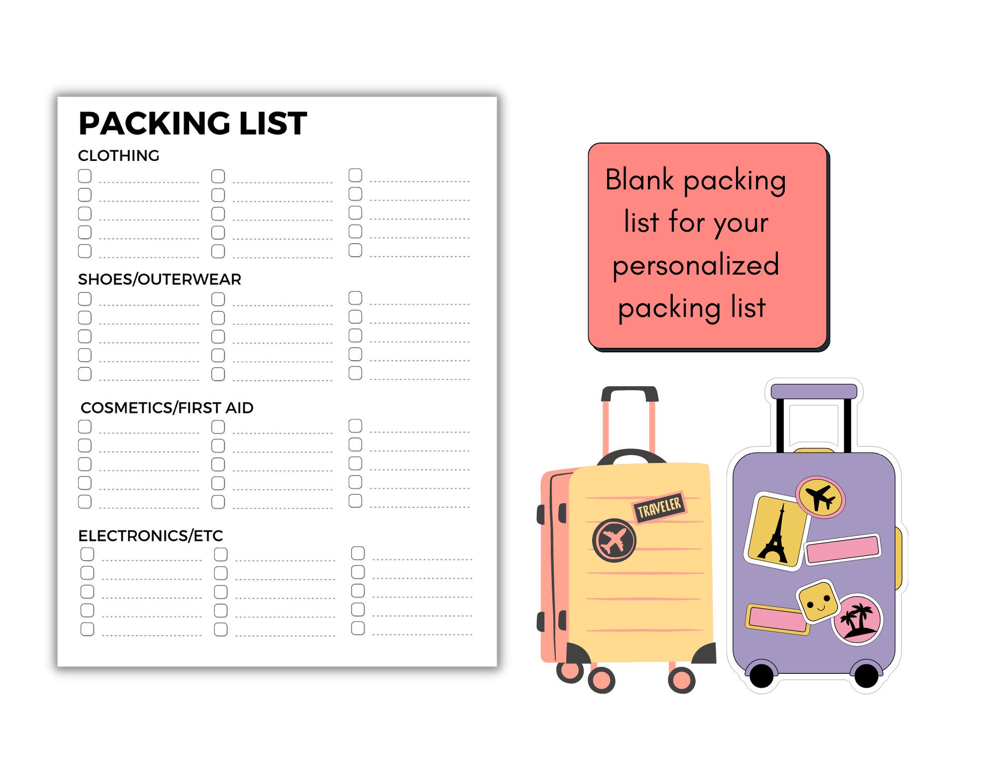 Printable France Travel Planner, Trip Planner, Printable Itinerary ...