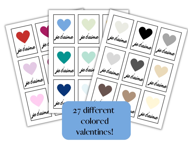 Printable Valentine's Day Cards, French Valentine, Minimalist Valentine ...